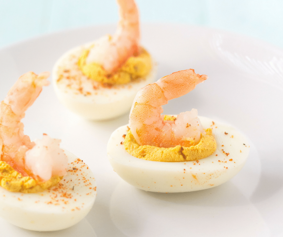 Cajun Shrimp Healthy Deviled Eggs - Paleo Friendly