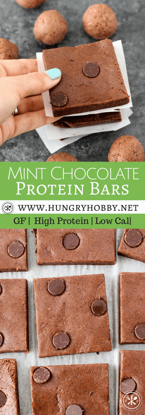 Mint Chocolate Protein Bars - Grain Free & Low Calorie