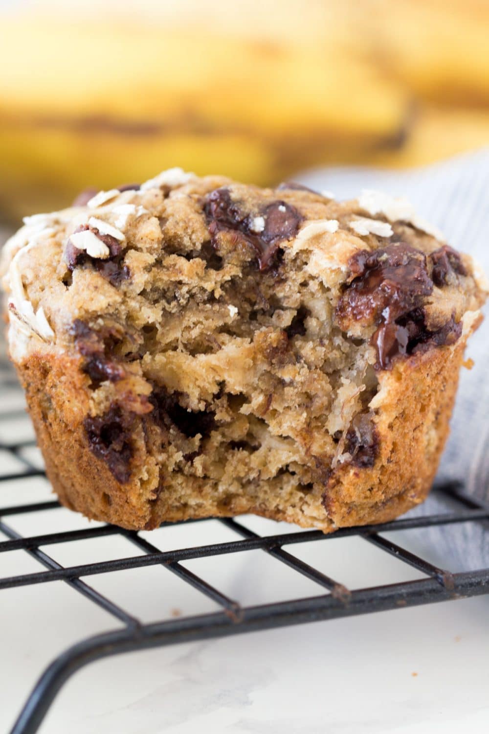 Chocolate Chip Banana Oatmeal Muffins