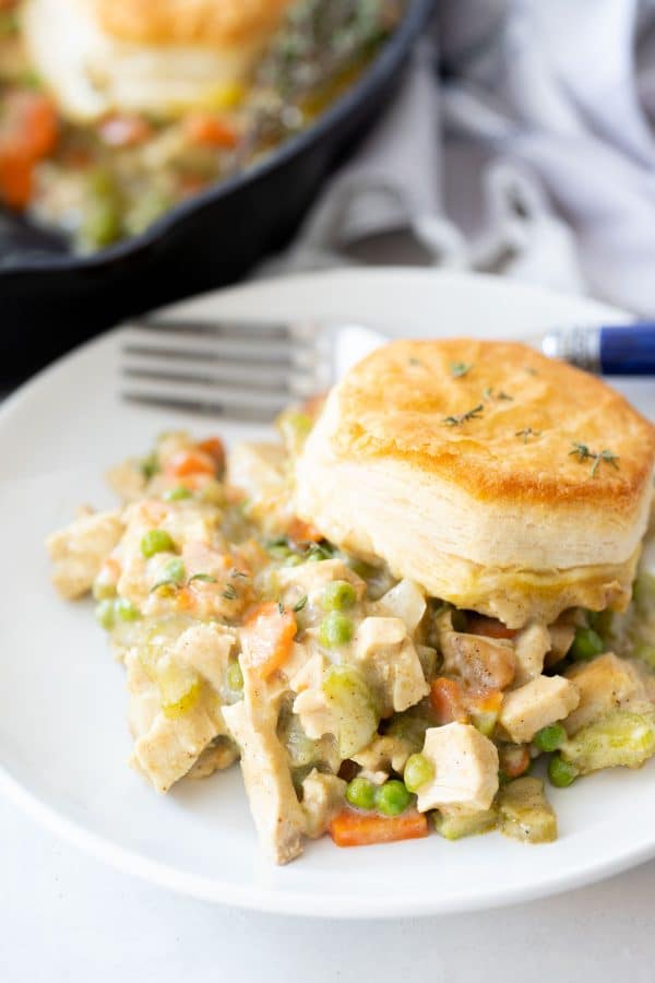 Turkey Pot Pie With Biscuits - Hungry Hobby