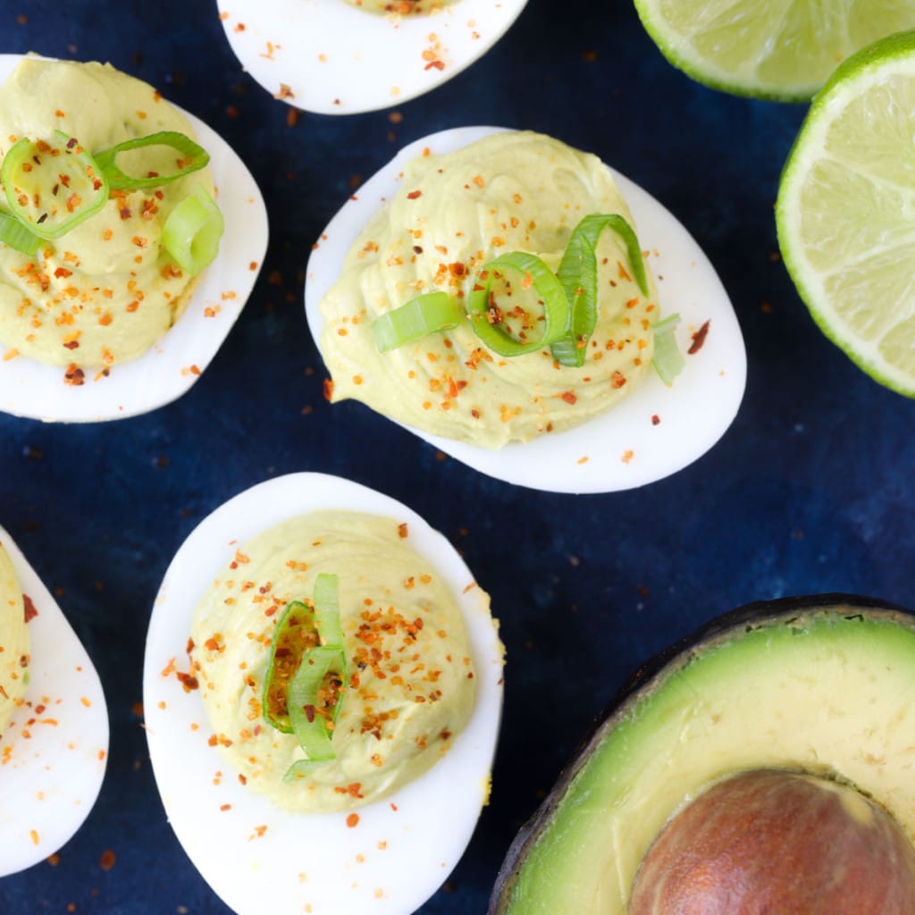 Zesty Avocado Deviled Eggs with Tajin - Hungry Hobby
